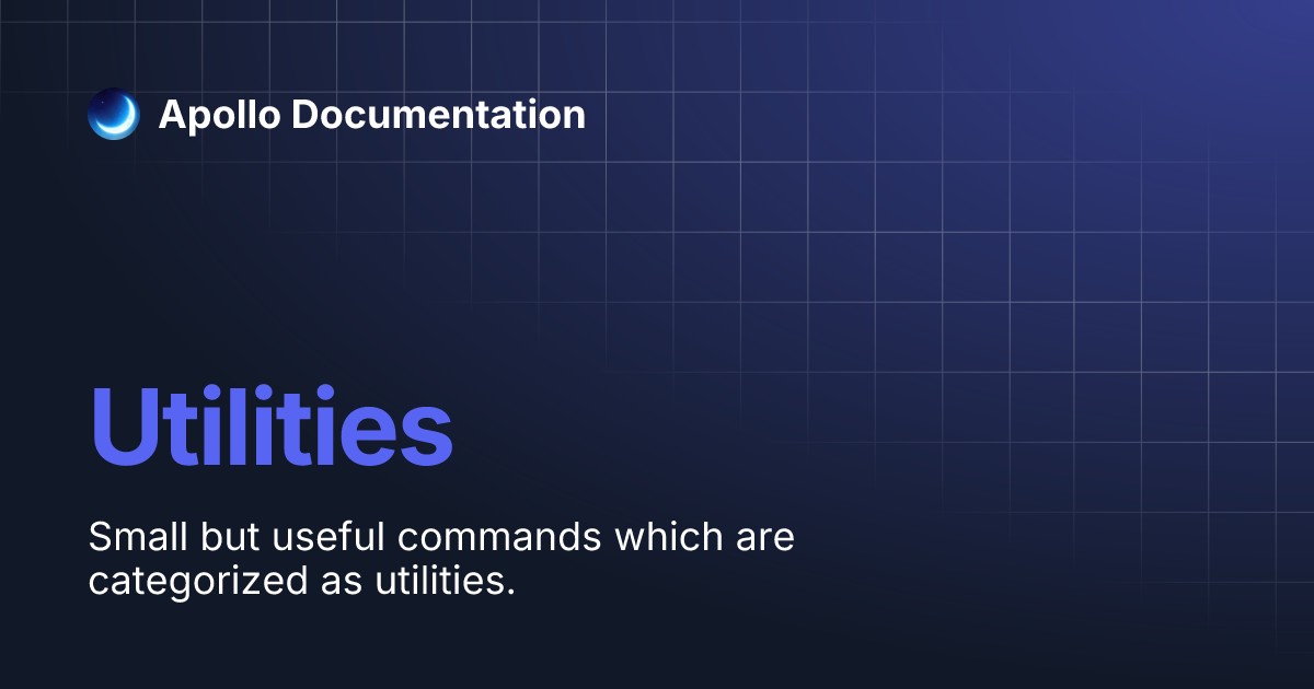 Utilities | Apollo Documentation
