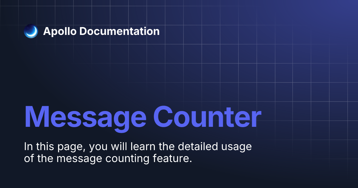 Message Counter | Apollo Documentation