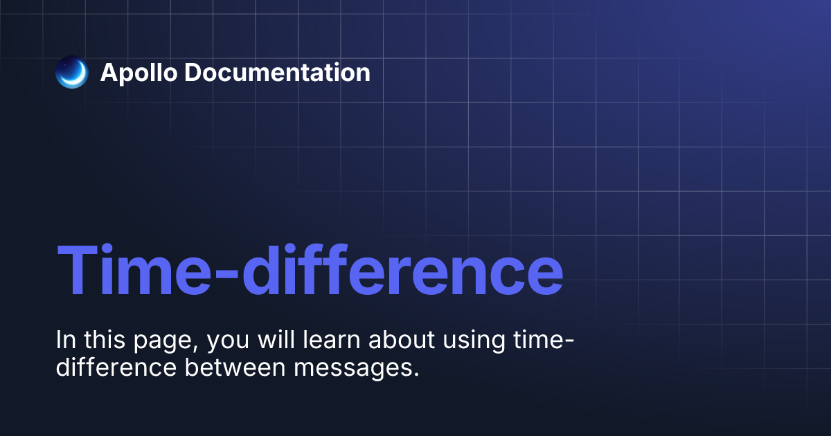 Time-difference | Apollo Documentation
